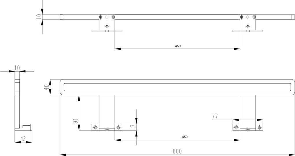 Sapho Sapho, MIRAKA LED svítilna, 9W, 230V, 600x35x120mm, akryl + chrom, MR600