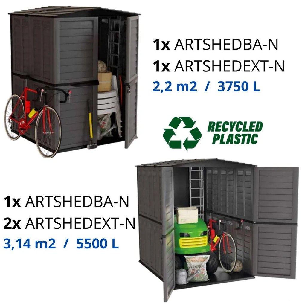 ARTPLAST Zahradní modulární sestava Garden Shed 1510x830x1980 mm - základní sestava