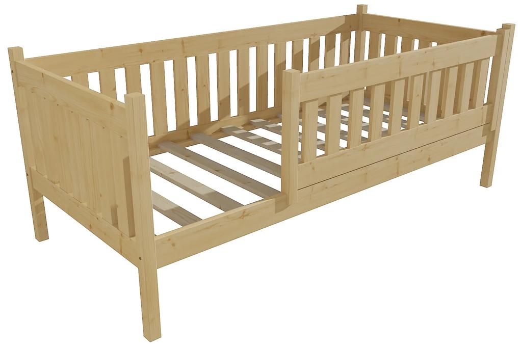 Vomaks Dětská postel M 012 NEW* se zábranou Rozměr: 80 x 160 cm, Barva: surové dřevo