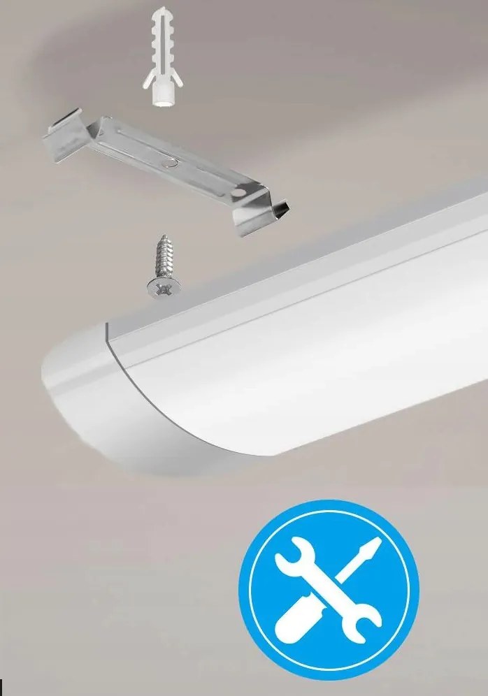 Sada 2 LED lamp 60cm přisazené panelové svítidlo 18W 1800lm denní světlo