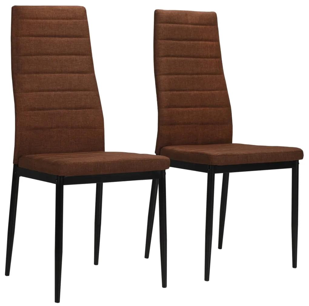 Jídelní židle 2 ks hnědé textil - Default Title