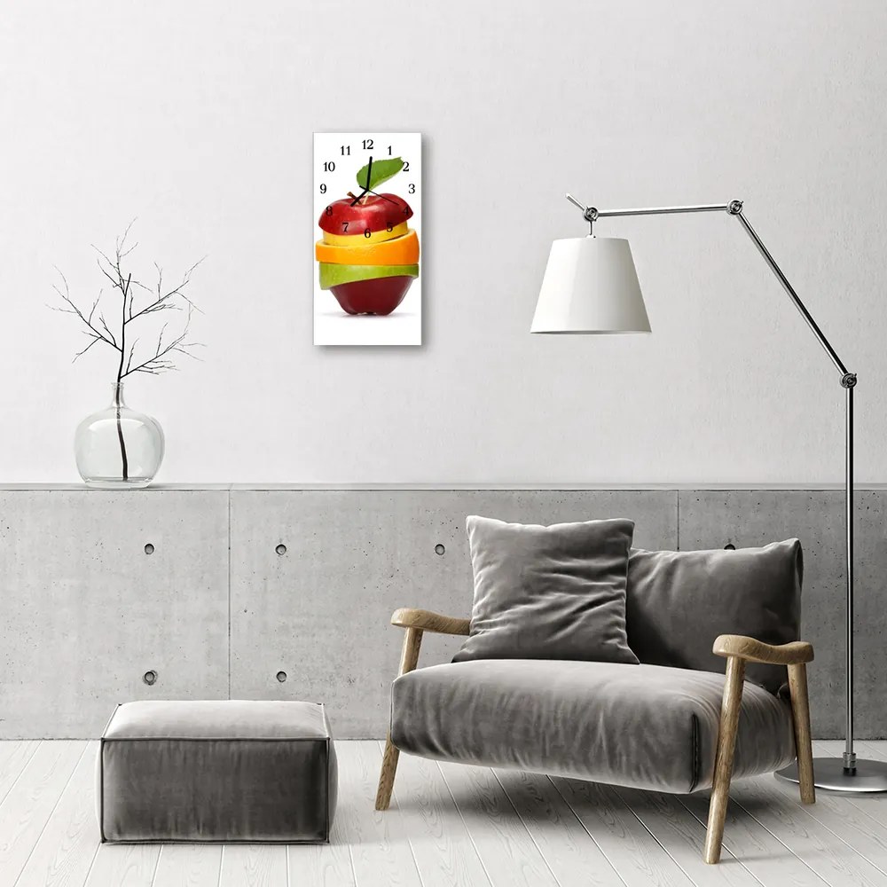 Skleněné hodiny vertikální Kuchyně ovoce barevné jablko