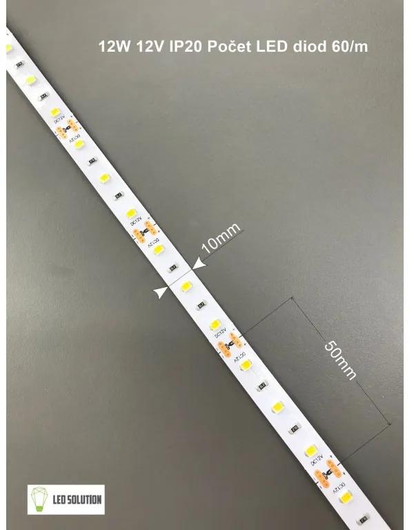 LED Solution LED pásek 12Wm 12V bez krytí IP20 Barva světla Teplá bílá