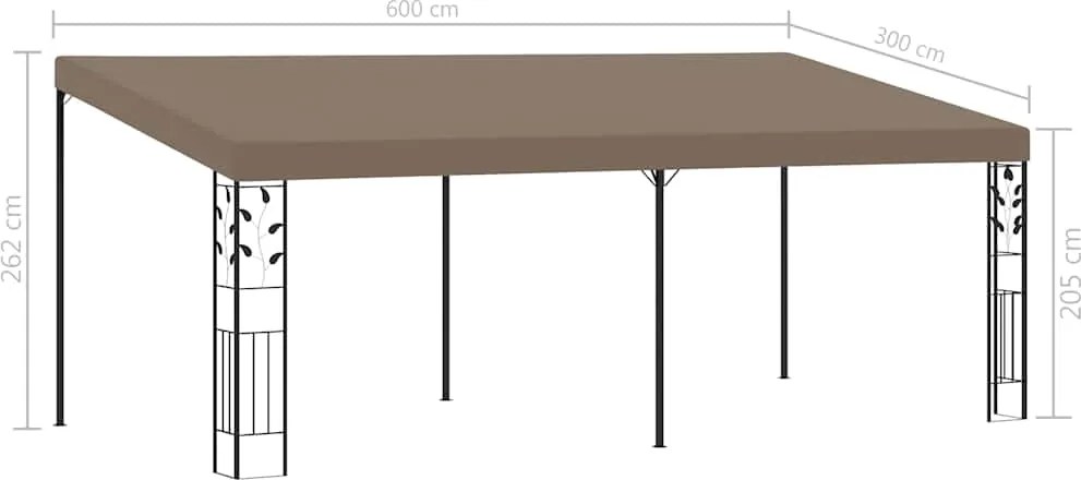 Altán ke zdi 6 x 3 x 2,5 m taupe 312267