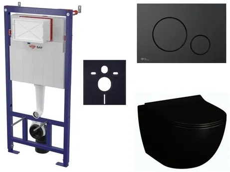 Cenově zvýhodněný závěsný WC set SAT do lehkých stěn / předstěnová montáž+ WC SAT Infinitio SIKOSSINFB68K