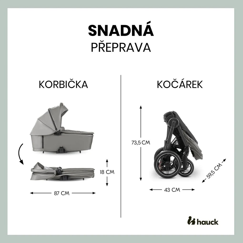 Hauck Kombinovaný kočárek Comfort N Care Air 2v1 dark grey