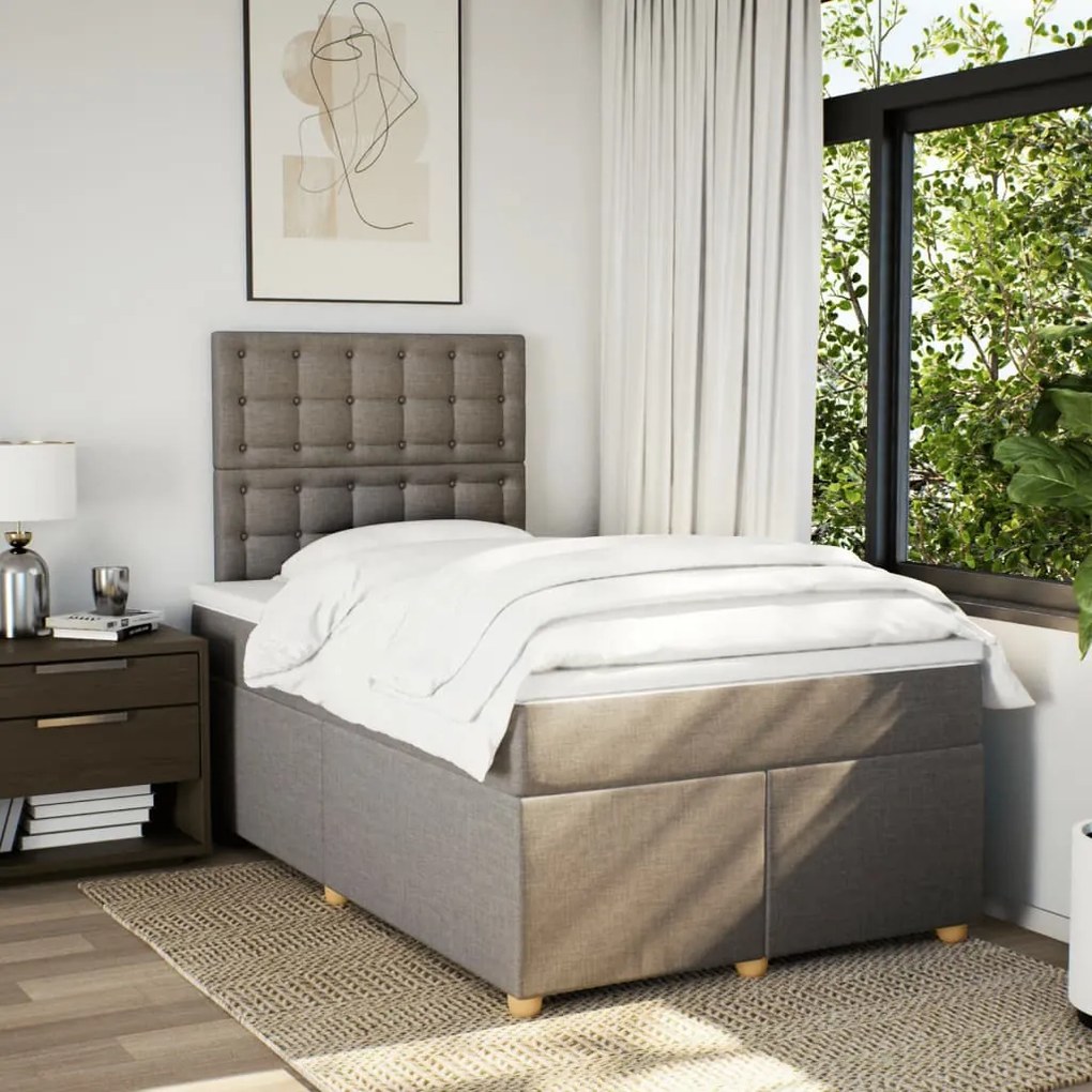 Box spring postel s matrací taupe 120x200 cm textil 3293565