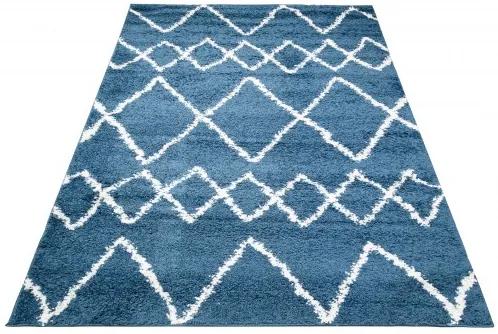 Kusový koberec Shaggy DELHI 6131B modrý Rozměr: 60x100 cm