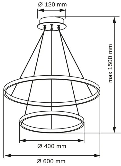 LED Lustr na lanku LEA LED/35W/230V 4000K pr. 60 cm zlatá