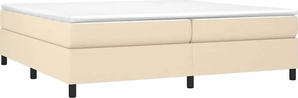 Rám postele s boxspringem krémový 200 x 200 cm textil 3120891