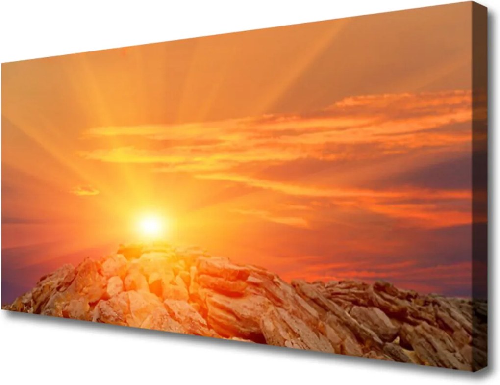 Obraz Canvas Slunce Nebe Hora Krajina