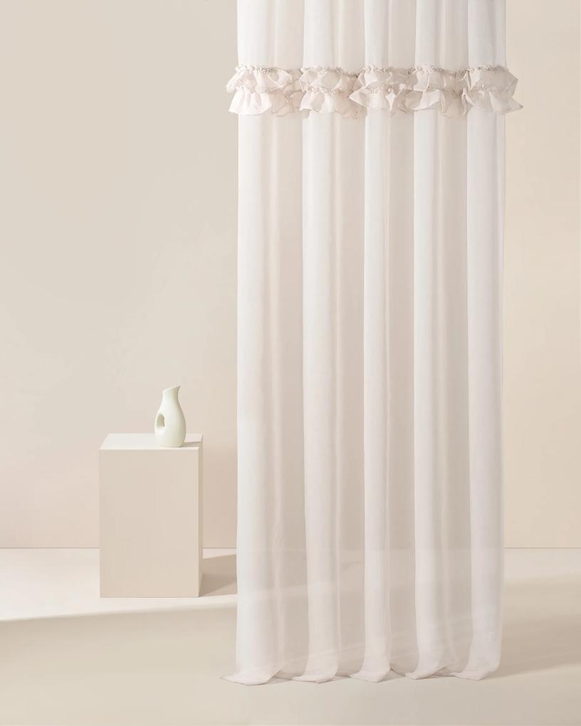 Room99 Záclona na kroužcích Frilla s volánky Jednobarevná Barva: Bílá, Velikost: 140 x 260 cm