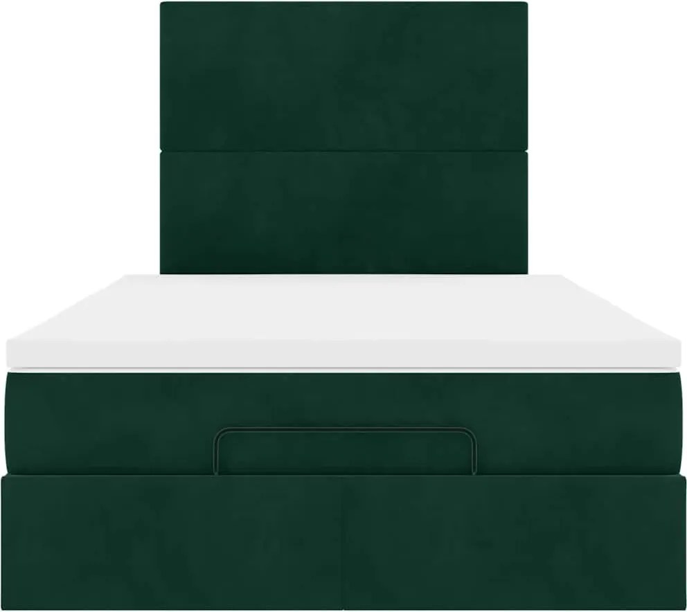 Osmanský rám postele s matracemi tmavě zelené 120x190 cm samet 3313388