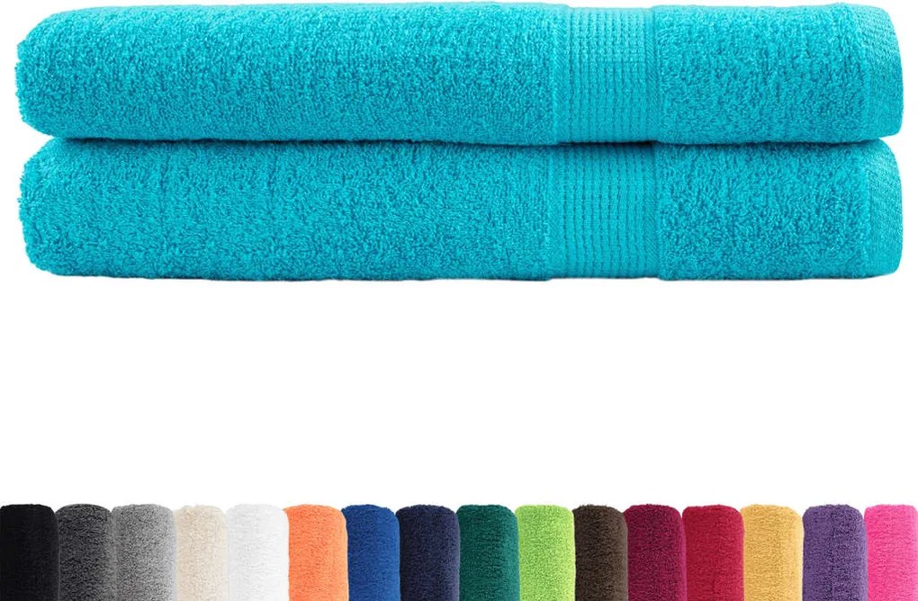 Premium ručníky SOLUND 2 ks tyrkysové 100x200 cm 600 g/m² 137461