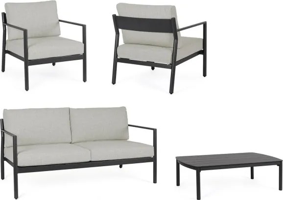 BIZZOTTO Zahradní set pohovky, křesel a konferenčního stolku SIRIUS černý 8051836778764