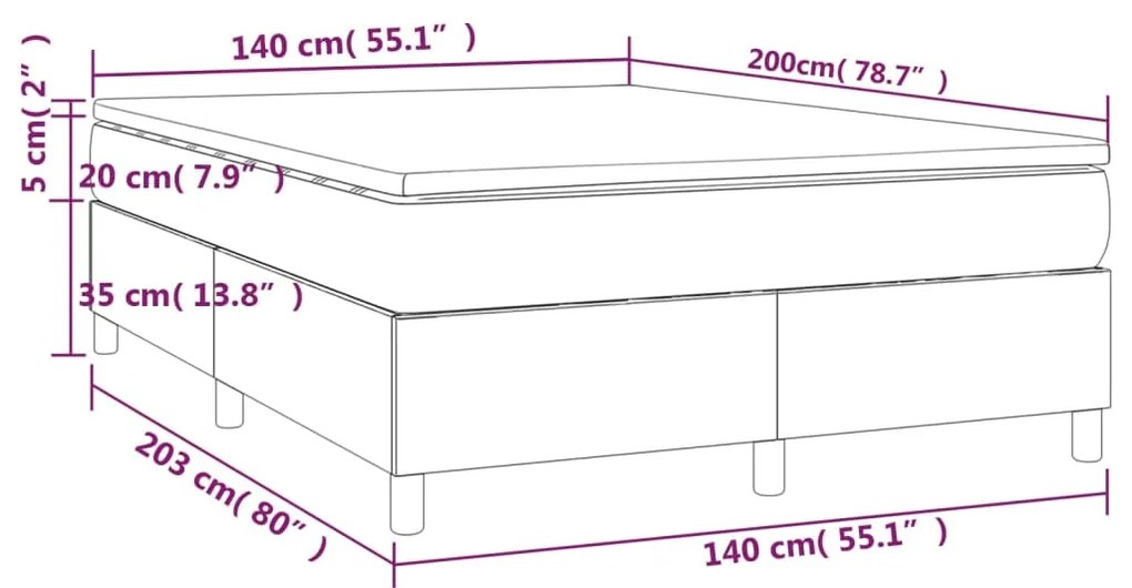 Box spring postel s matrací krémová 140x200 cm umělá kůže,  3144610