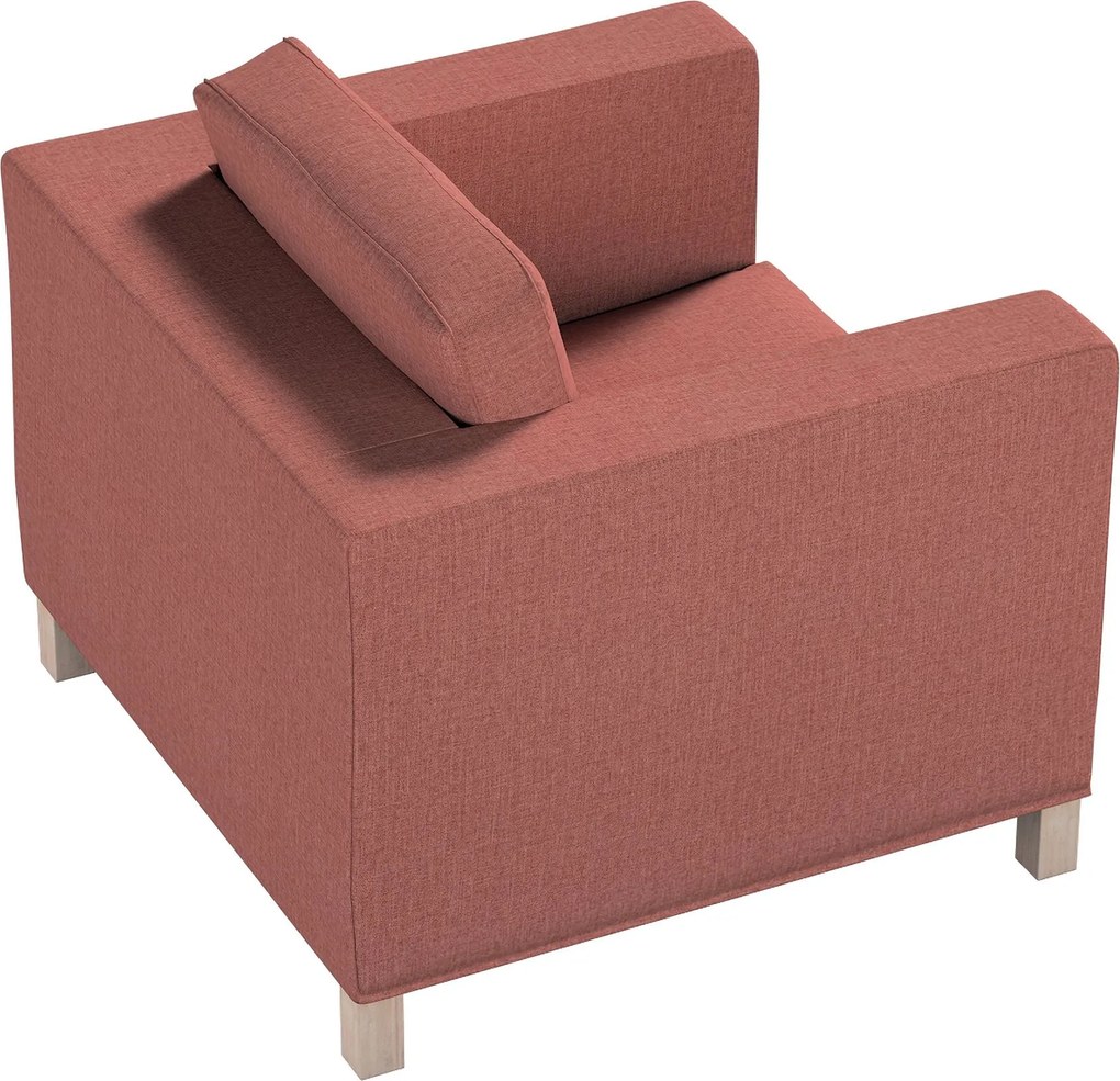 Potah na křesko IKEA Karlanda, krátký barva hnědá látka pletený vzor