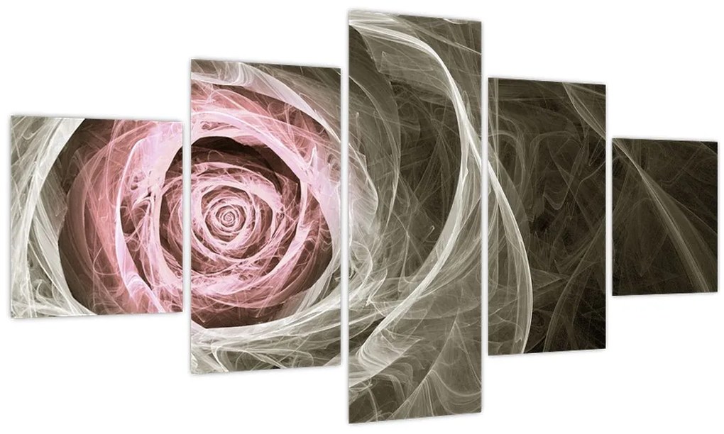 Obraz - Abstraktní růže světle růžová (125x70 cm)