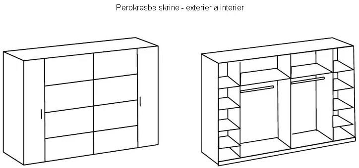 Šatní skříň Lotto, bílá/grafitová