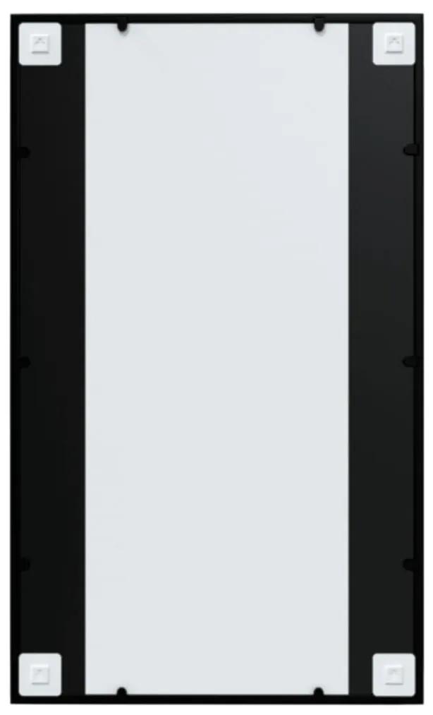 Nástěnné zrcadlo černé 100 x 60 cm kov - Default Title