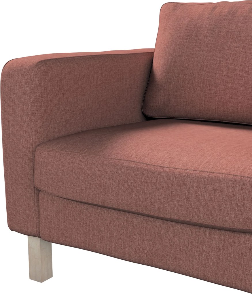 Potah na křeslo IKEA Karlstad, krátký barva hnědá látka pletený vzor