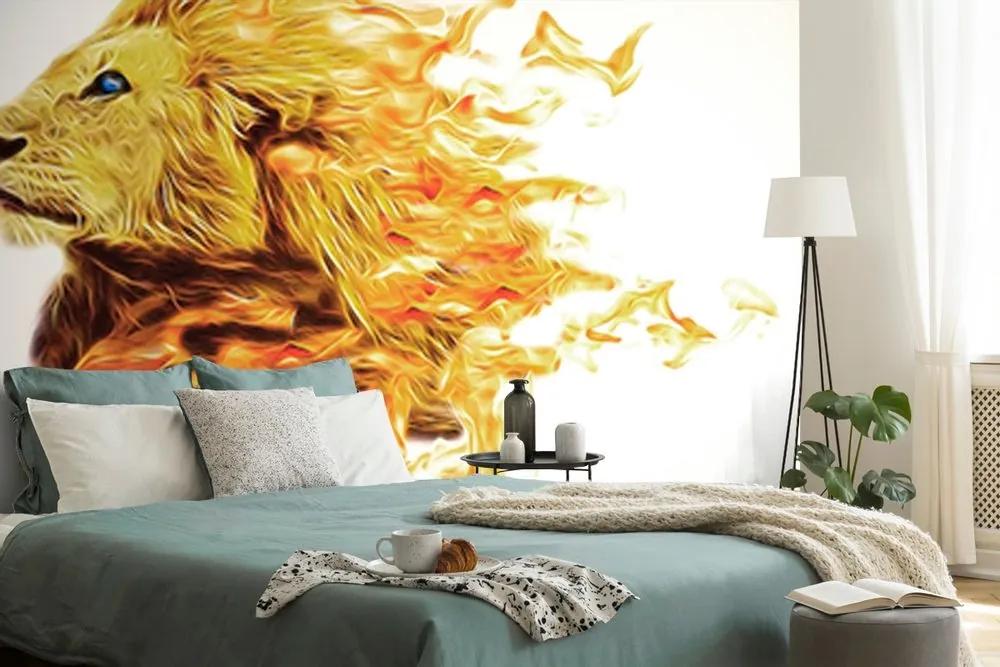 Samolepící tapeta ohnivý lev - 450x300 cm