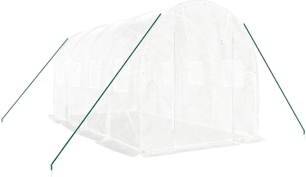 Skleník s ocelovým rámem bílý 8 m² 4 x 2 x 2 m 3188028