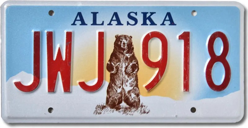 Americká SPZ Alaska Grizzly Bear JWJ 918