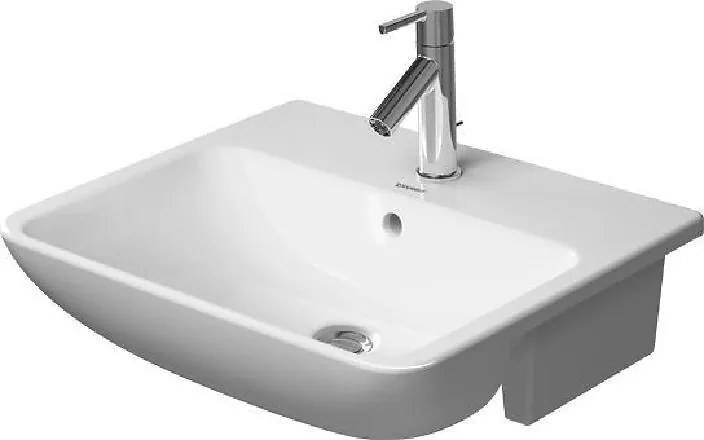 Duravit ME by Starck - Umyvadlo polozápustné 55x46 cm, s 1 otvorem pro baterii, alpská bílá 0378550000