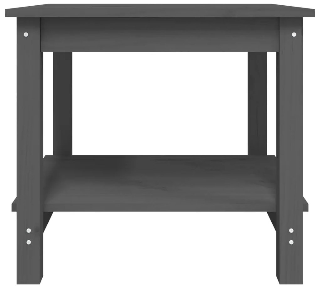 Konferenční stolek šedý 50 x 50 x 45 cm masivní borové dřevo - Default Title