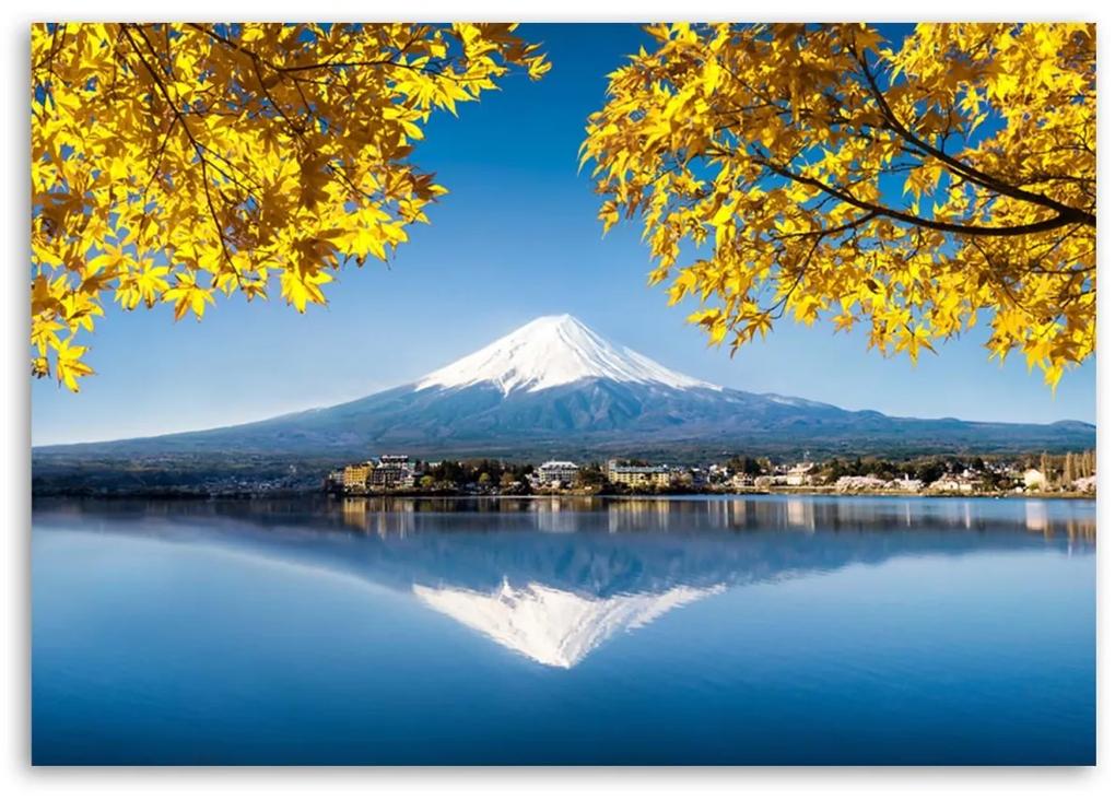 Obraz na plátně JAPONSKÁ FUJI Horské žluté listy - 100x70 cm