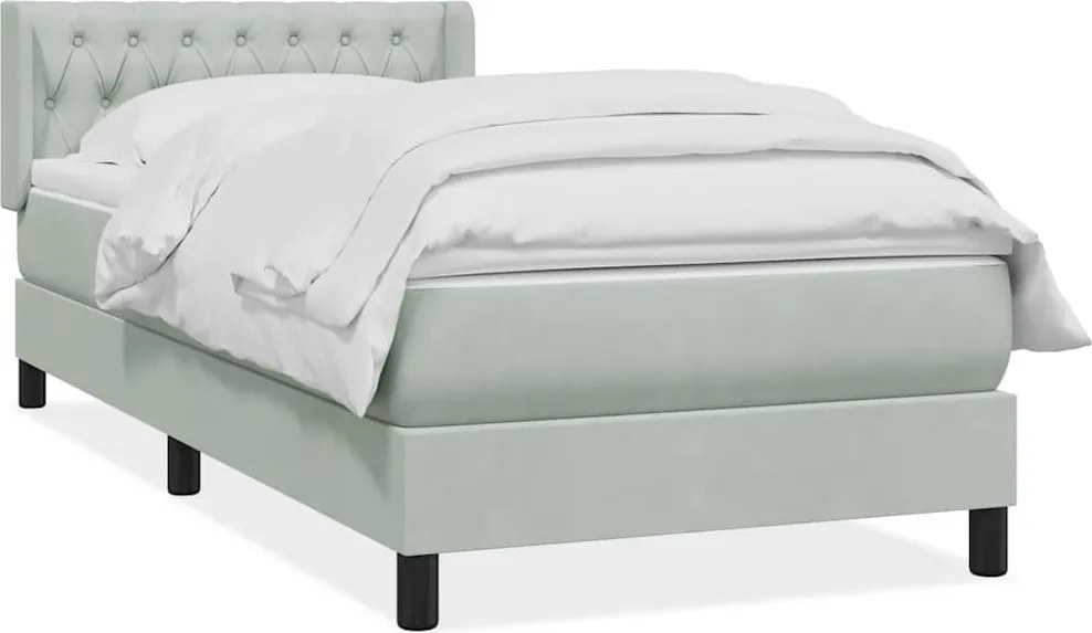 Box Spring Postel s matrací Světle šedá 90x220 cm Samet 3318393