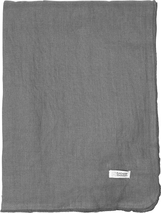 Lněný ubrus Broste GRACIE 160x200 cm tmavě šedý