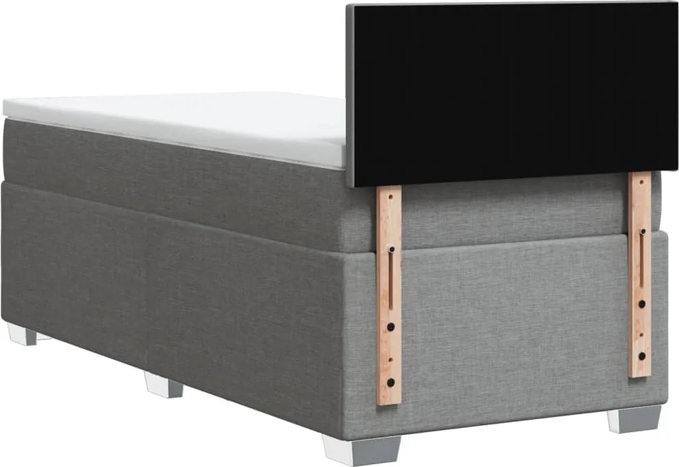 Box spring postel s matrací světle šedá 90x200 cm textil 3285764