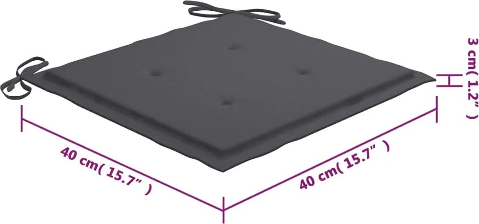 vidaXL Marketos Stohovatelné zahradní židle s poduškami 4 ks masivní teak
