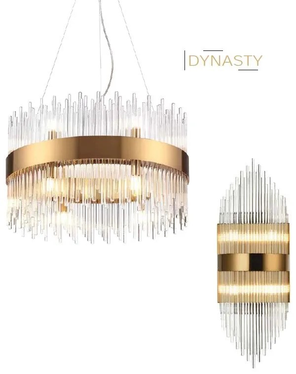 ACA DECOR Nástěnné křišťálové svítidlo DYNASTY max. 4x35W/G9/230V/IP20, barva mosazi