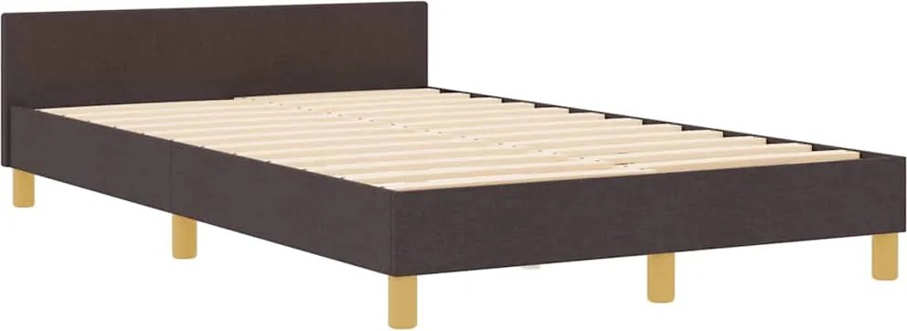 Rám postele s čelo Tmavě hnědá 120 x 200 cm textil 3344721