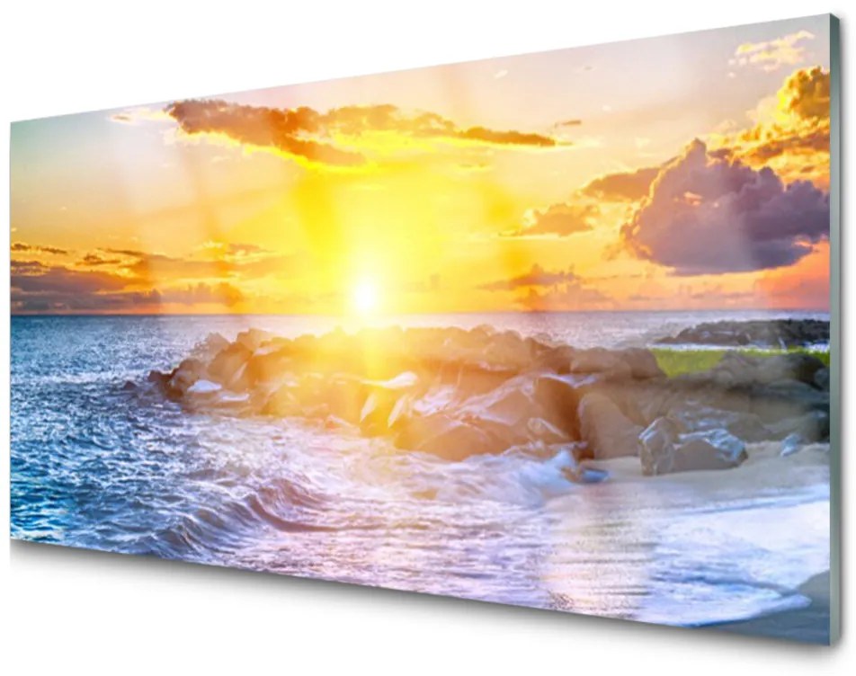 Skleněný obraz Západ Slunce Moře Pobřeží