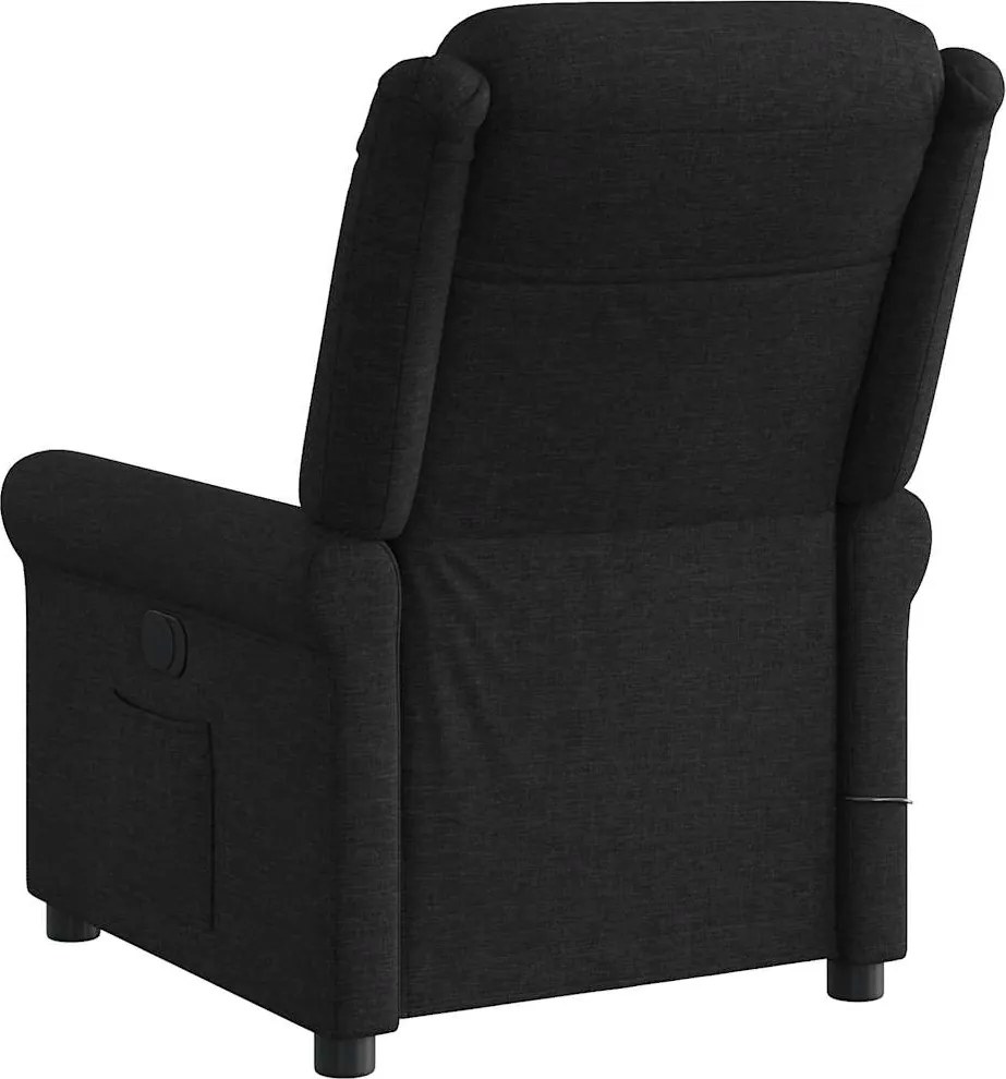 Elektrické masážní polohovací křeslo černé textil 3303306