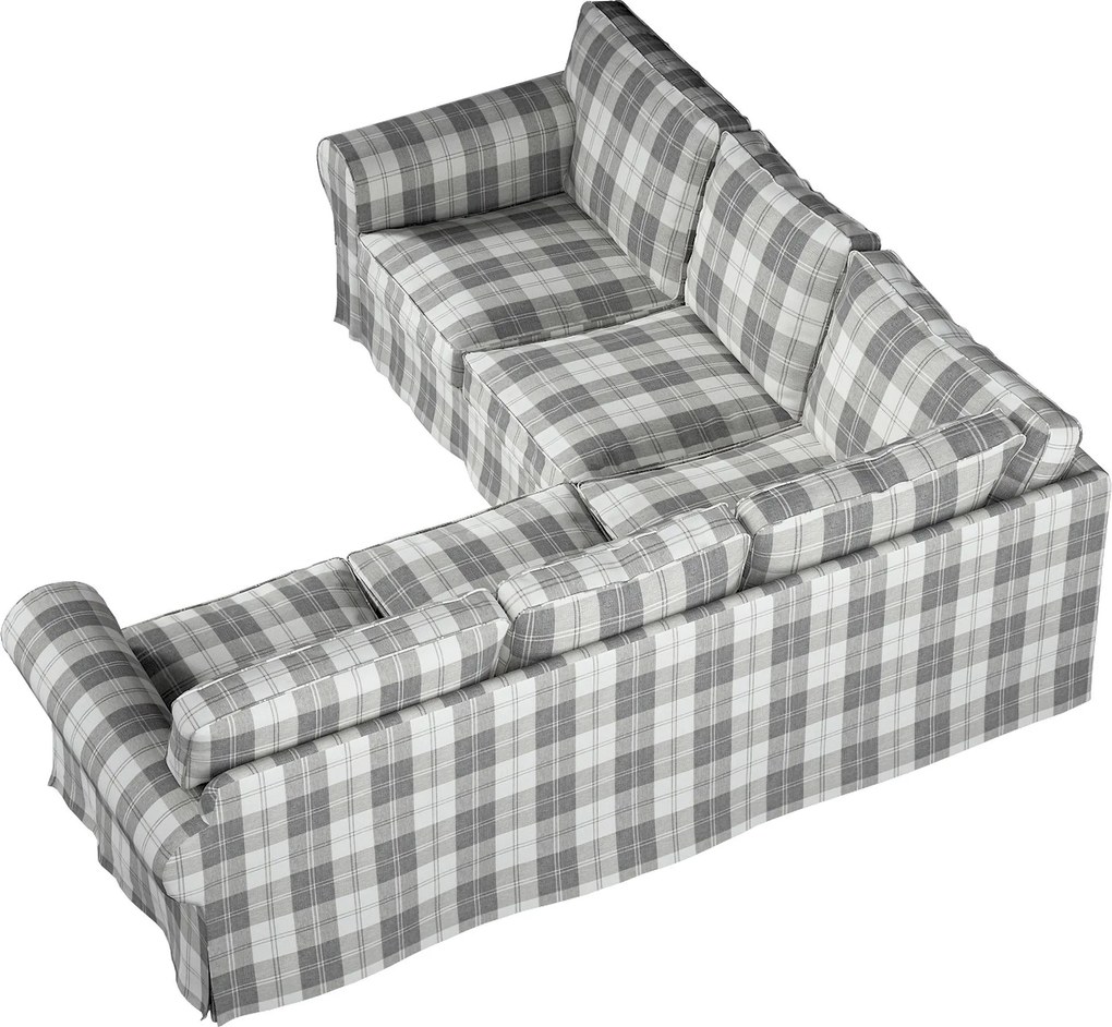 Potah na pohovku IKEA  Ektorp rohová barva šedá látka pletený vzor, vzorované