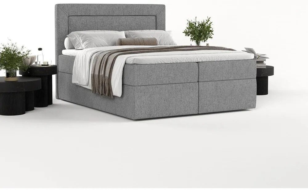 Šedá boxspring postel s úložným prostorem 180x200 cm Imagine – Maison de Rêve