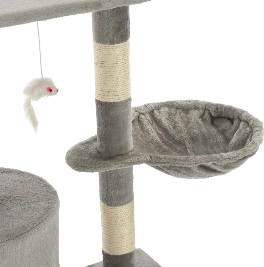 Škrabadlo pro kočky se sisalovými sloupky 138 cm šedé 170578