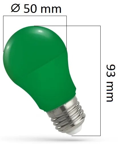 Barevná LED žárovka E27 4,9W zelená