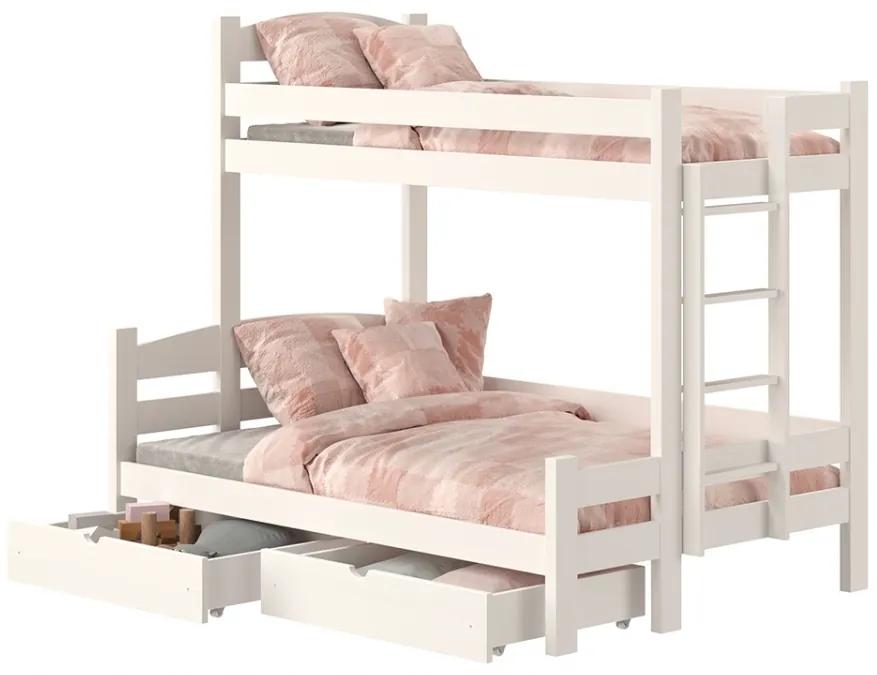 postel patrová s zásuvkami Lovic pravá - Bílý, 90x200/120x200