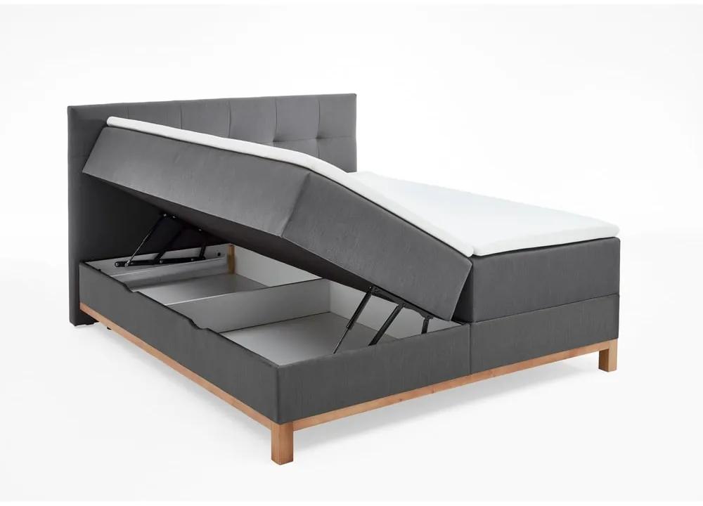 Tmavě šedá boxspring postel s úložným prostorem 180x200 cm Catania - Meise Möbel