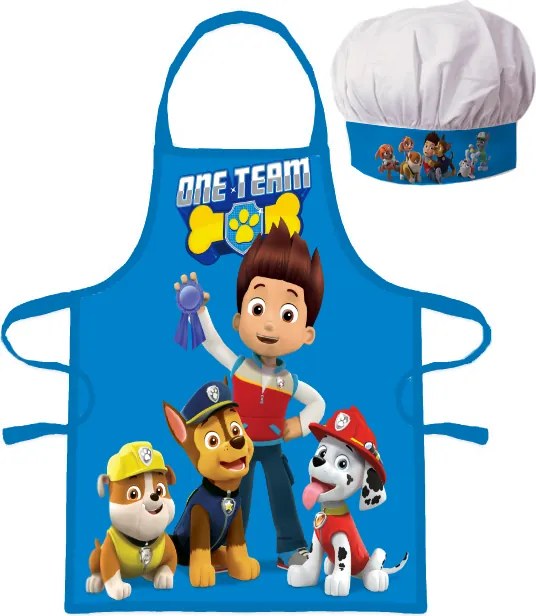 DĚTSKÁ ZÁSTĚRA S ČEPICÍ PAW PATROL 45X50 CM, 2X33CM VZOROVANÁ