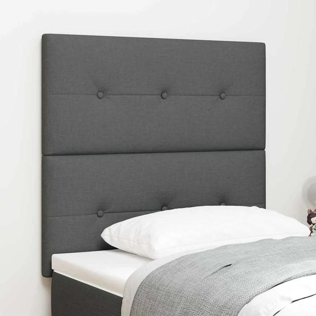 Výškově nastavitelné čelo postele Tmavě šedá 80 cm textil 3337783