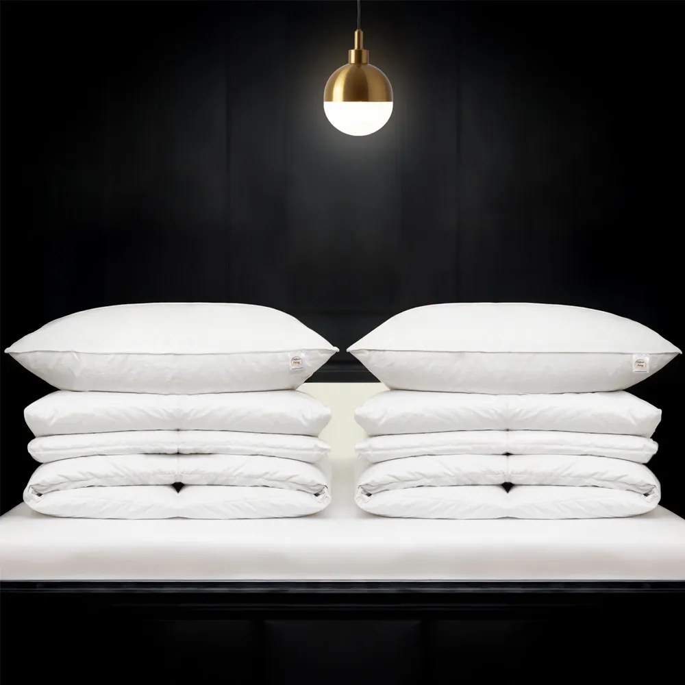 Set CLASSIC 2x péřový polštář, 2x péřová přikrývka: Bílá 2x 70x90cm, 2x 140x200cm