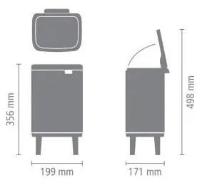 Bílý ocelový odpadkový koš 4 l Bo Hi – Brabantia