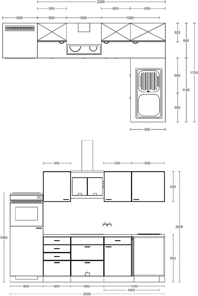 XXXLutz ROHOVÁ KUCHYŇ FlexWell - Online Only kuchyňské linky - 002539009151